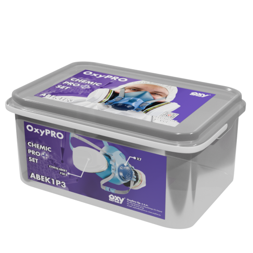 Zestaw OxyPro Chemic Pro+ (półmaska + filtropochłaniacze) do prac przy ...